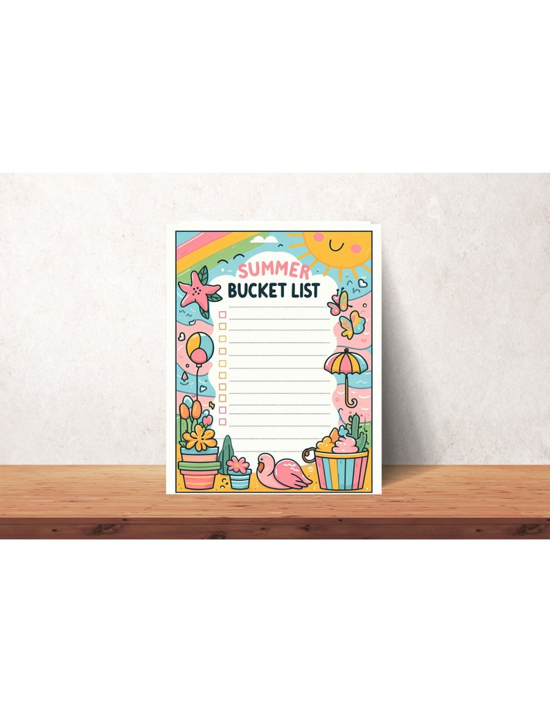 Summer Bucket List PDF Printable - Etsy