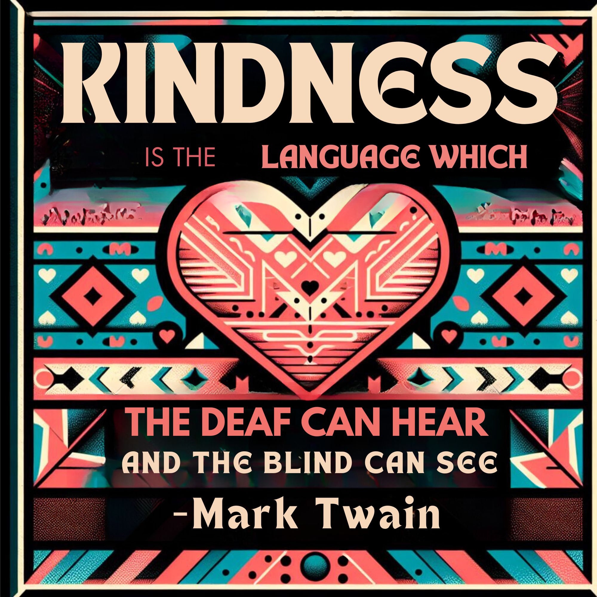 Printable 12x12 PDF Wall Art: Mark Twain Kindness Quote - Etsy