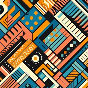 Abstract Geometric Print | Modern Bold Pattern, Minimalist Decor PDF ...