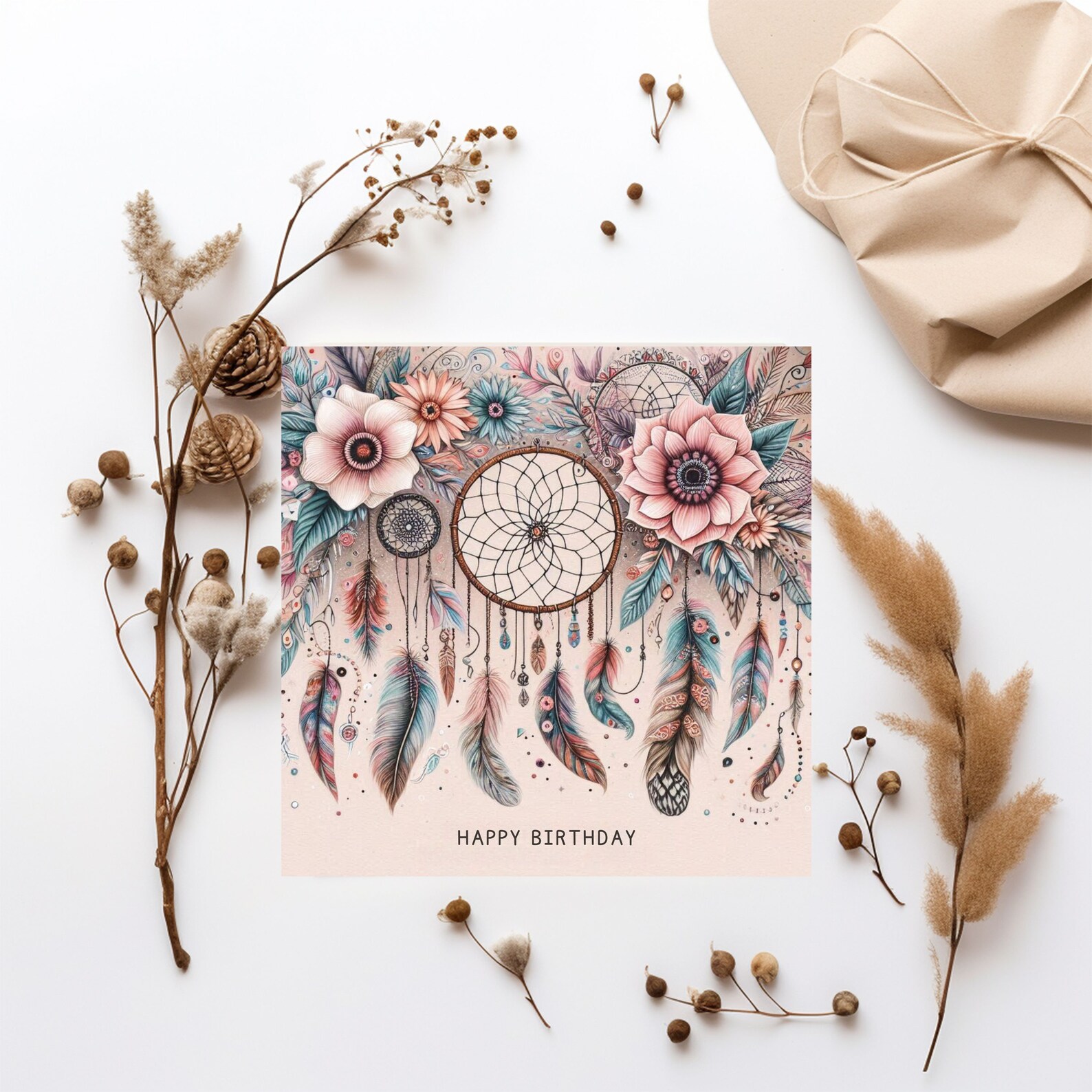 Printable Boho Birthday Card - Etsy