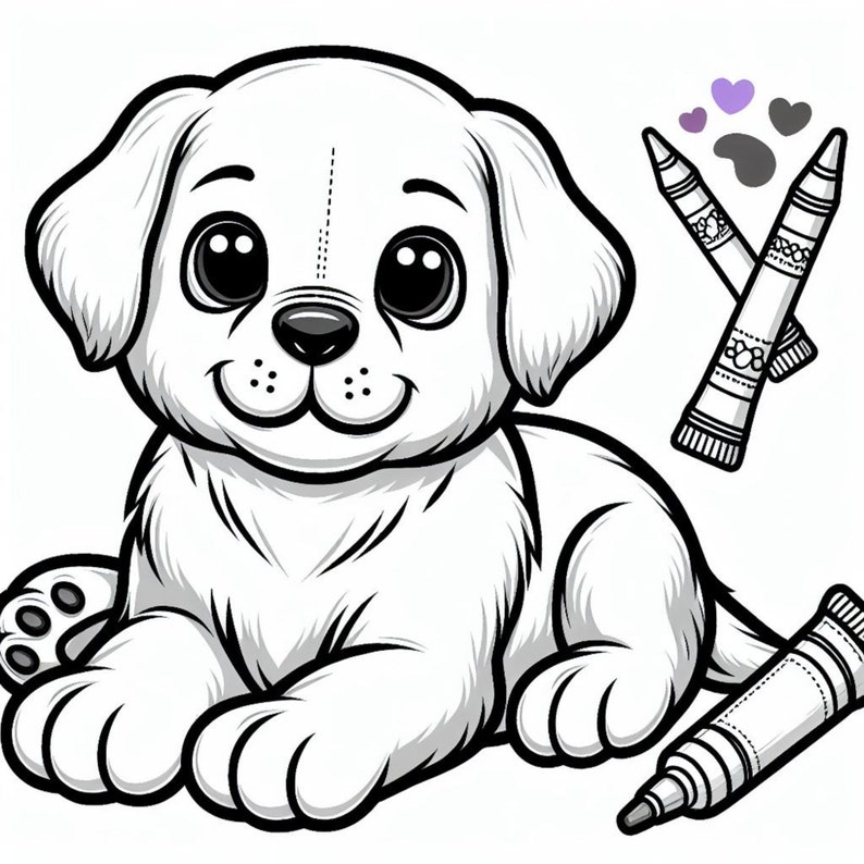 Puppy Coloring Pages: Fun Dog Activity Book (printable) - Etsy