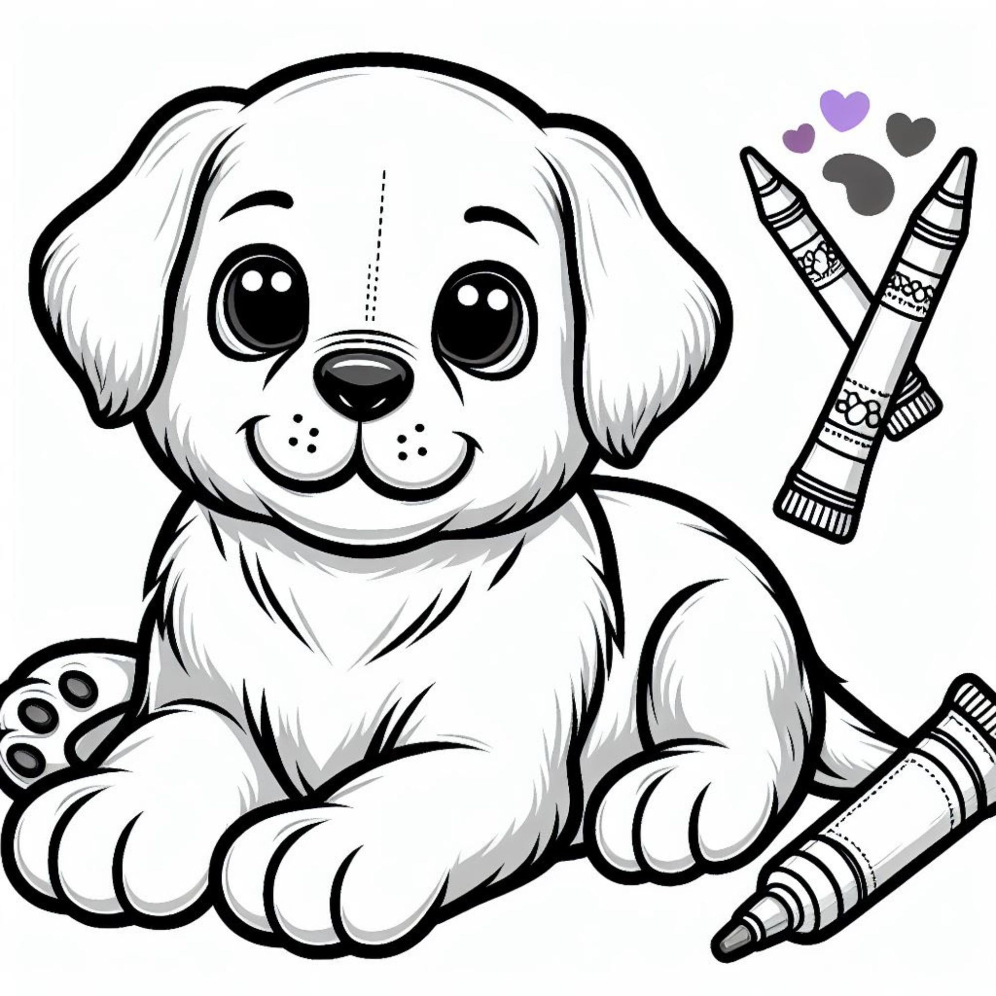 Printable Puppy Coloring Pages - Etsy
