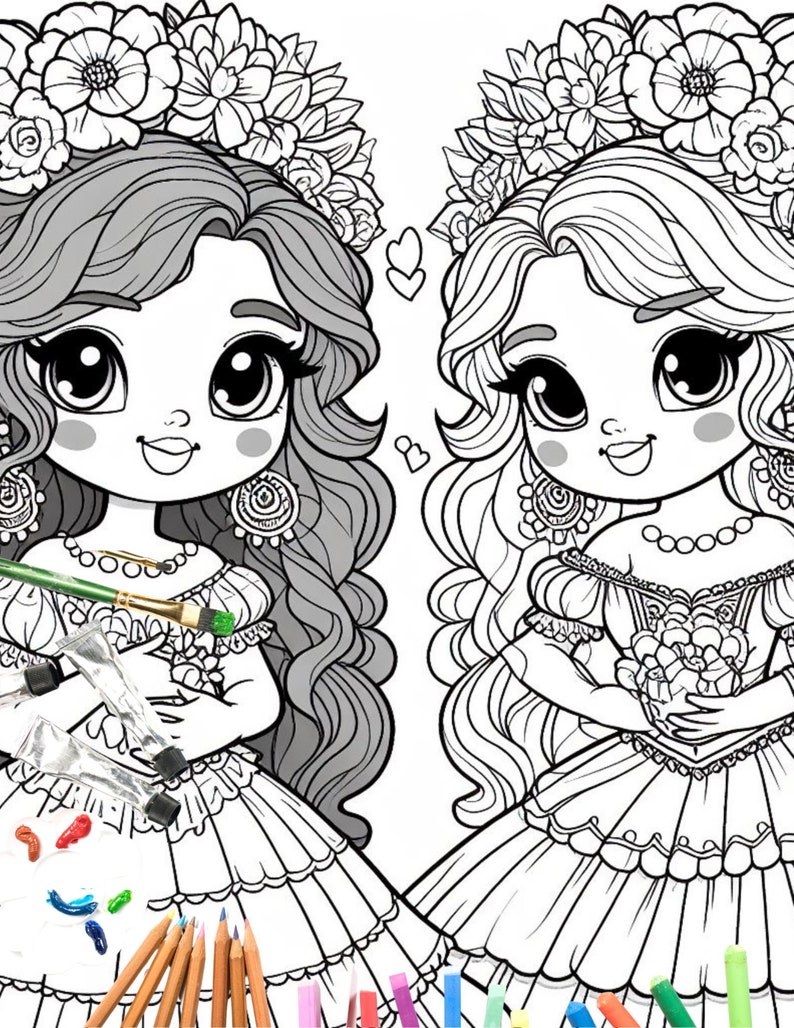 Princess & Unicorn Coloring Book: A Fairy Tale Coloring Journey - Etsy