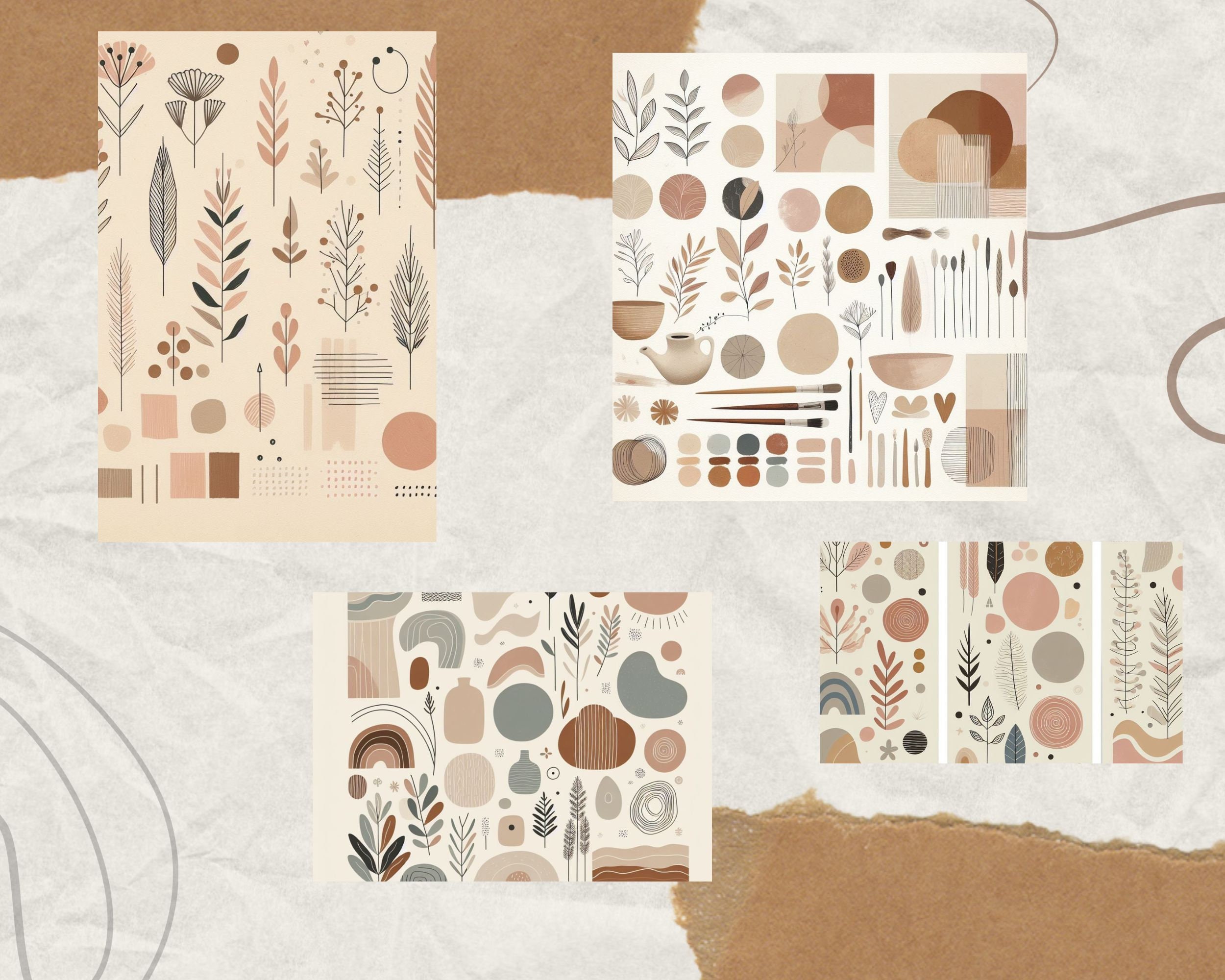 Minimalist Pastel Earthy Tones Scrapbook Paper - Etsy