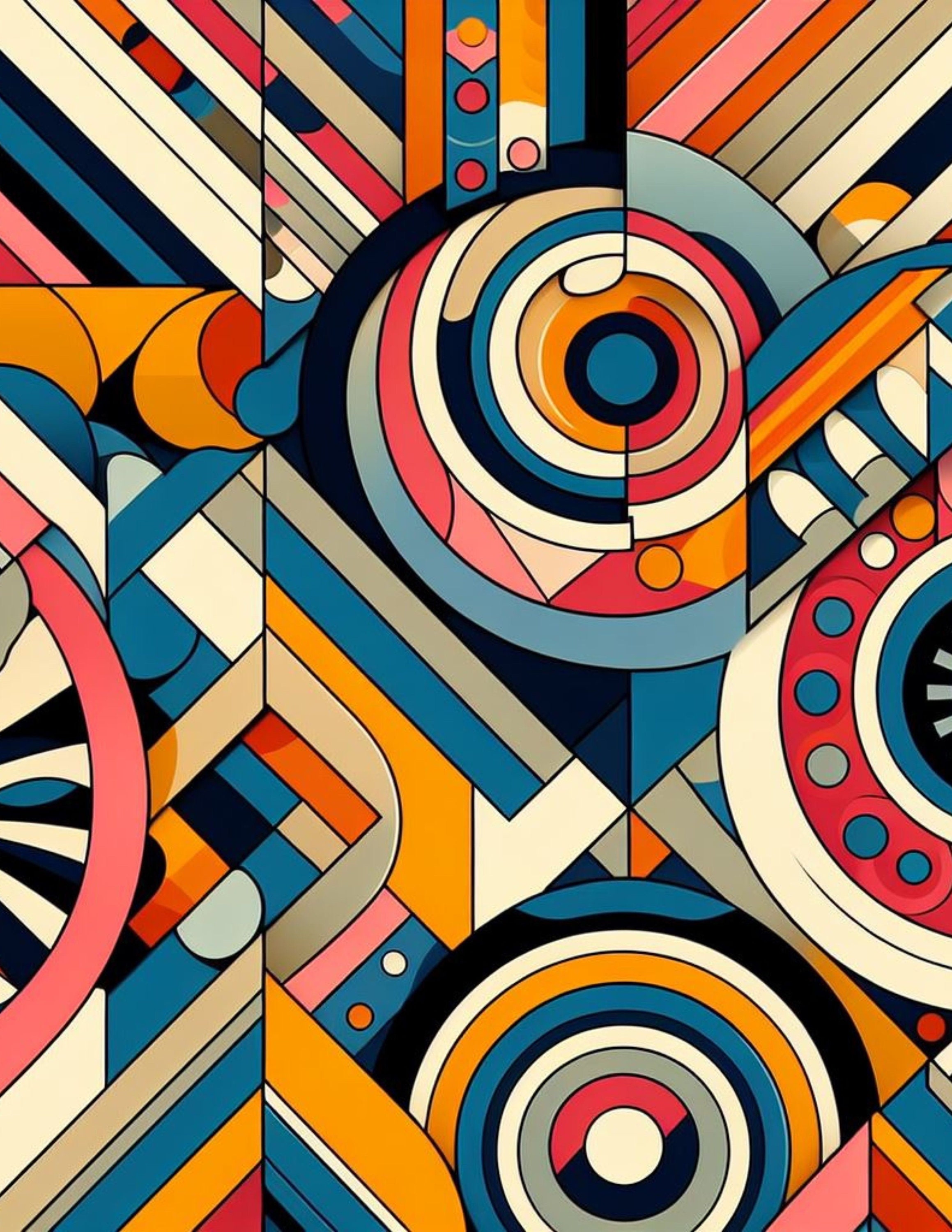 PDF Abstract Geometric Pattern for Wall Art or Scrapbooking - Etsy