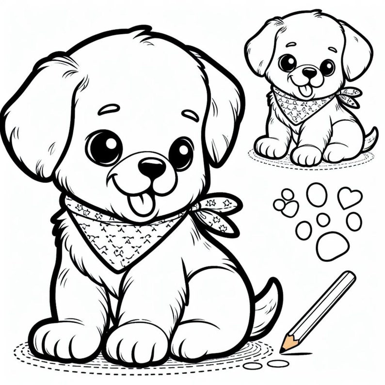 Puppy Coloring Pages: Fun Dog Activity Book (printable) - Etsy