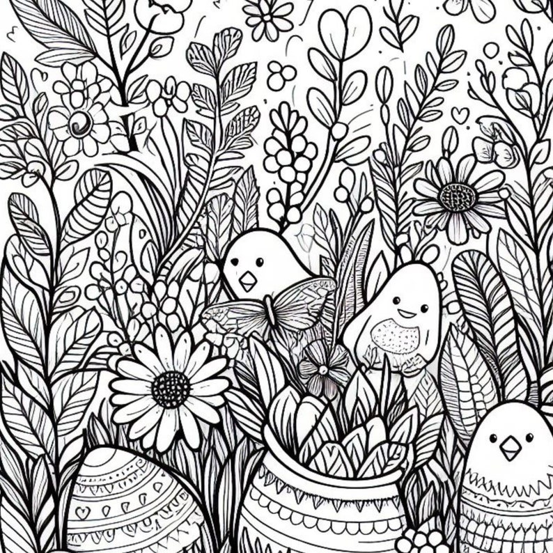 Printable Spring Coloring Book PDF - Etsy