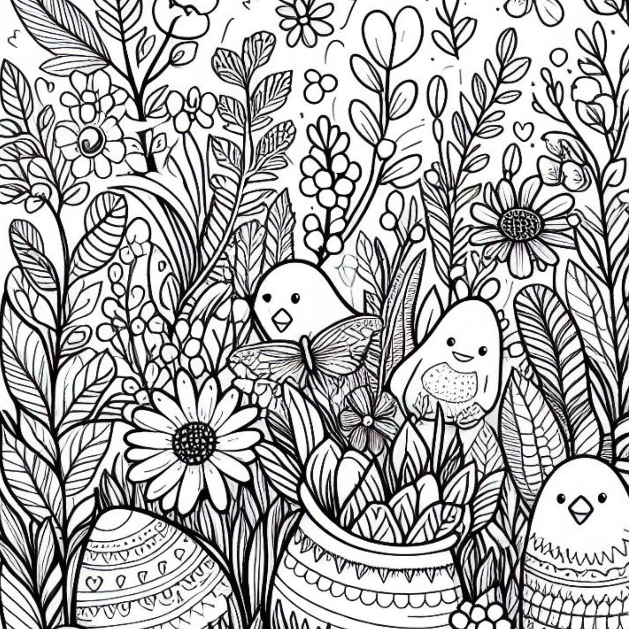 Printable Spring Coloring Book PDF - Etsy
