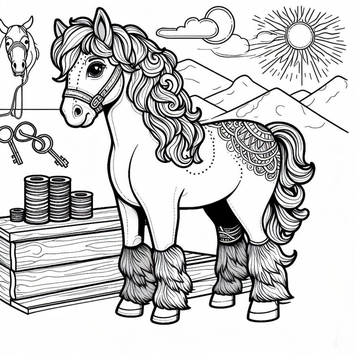 Printable Horse Coloring Pages PDF - Etsy