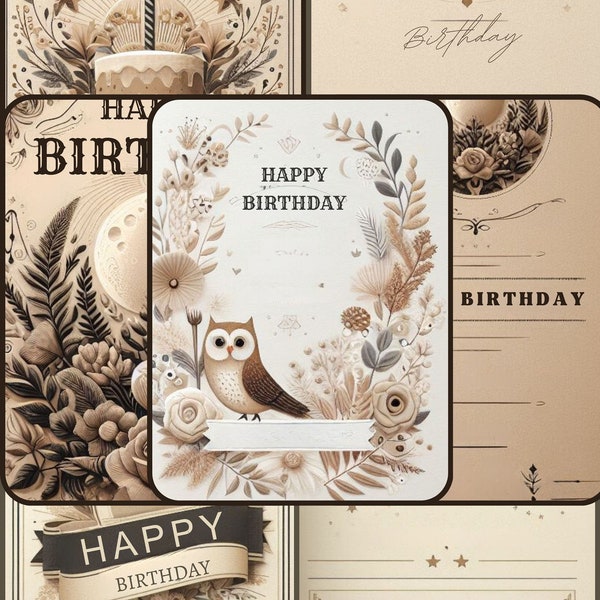 Printable Boho Birthday Card - Etsy