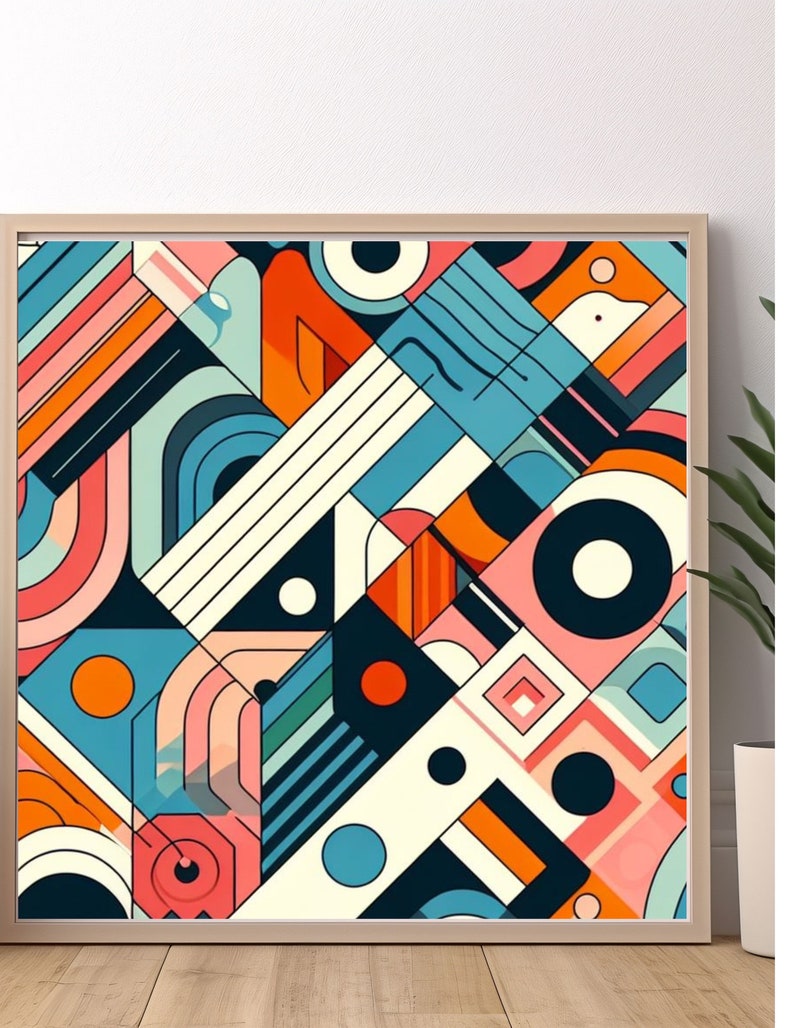 Abstract Geometric Print | Modern Bold Pattern, Minimalist Decor PDF ...