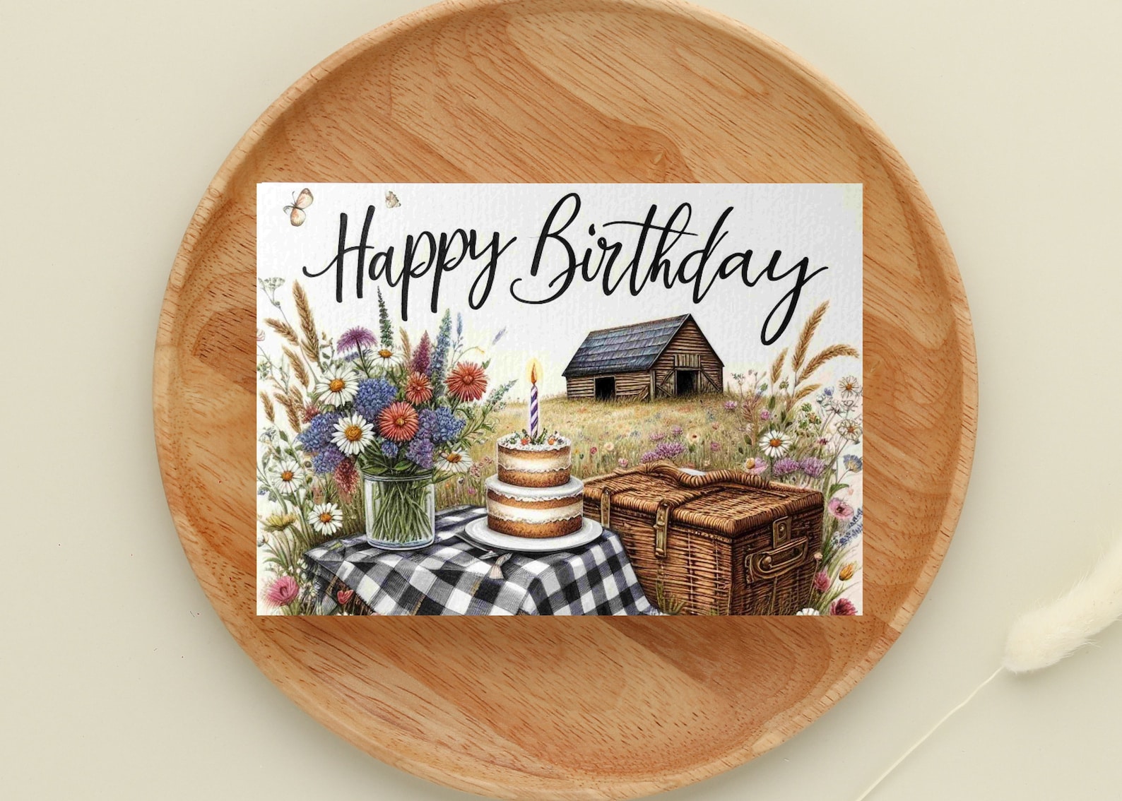 Rustic Birthday Card Printable PDF - Etsy