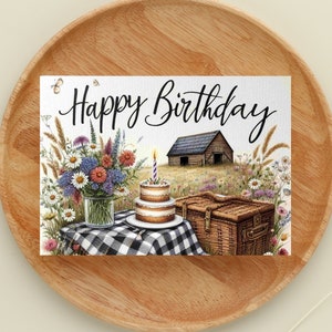 Rustic Birthday Card Printable PDF - Etsy