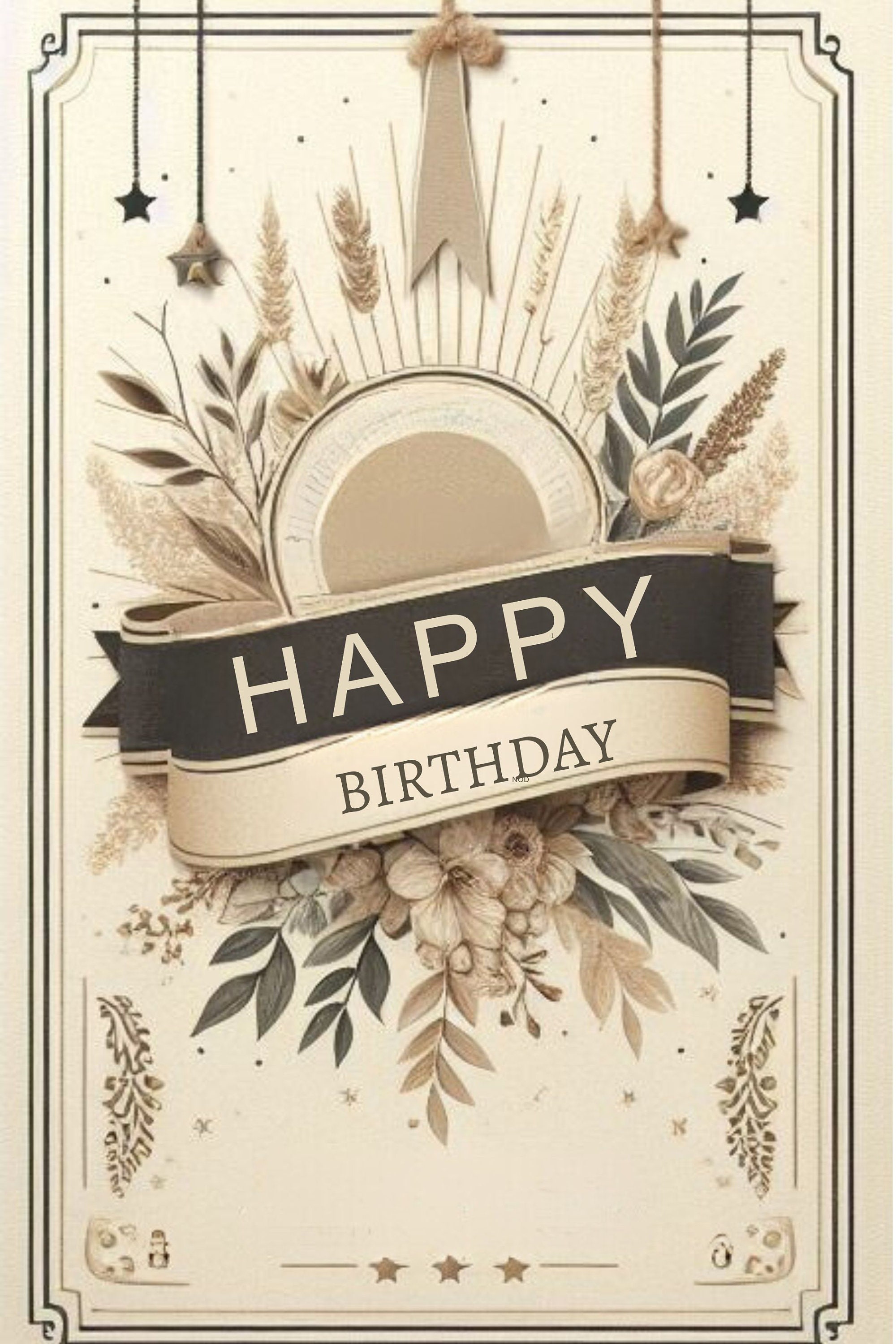 Vintage Birthday Card Printable | Antique Style Greeting Card | Instant ...