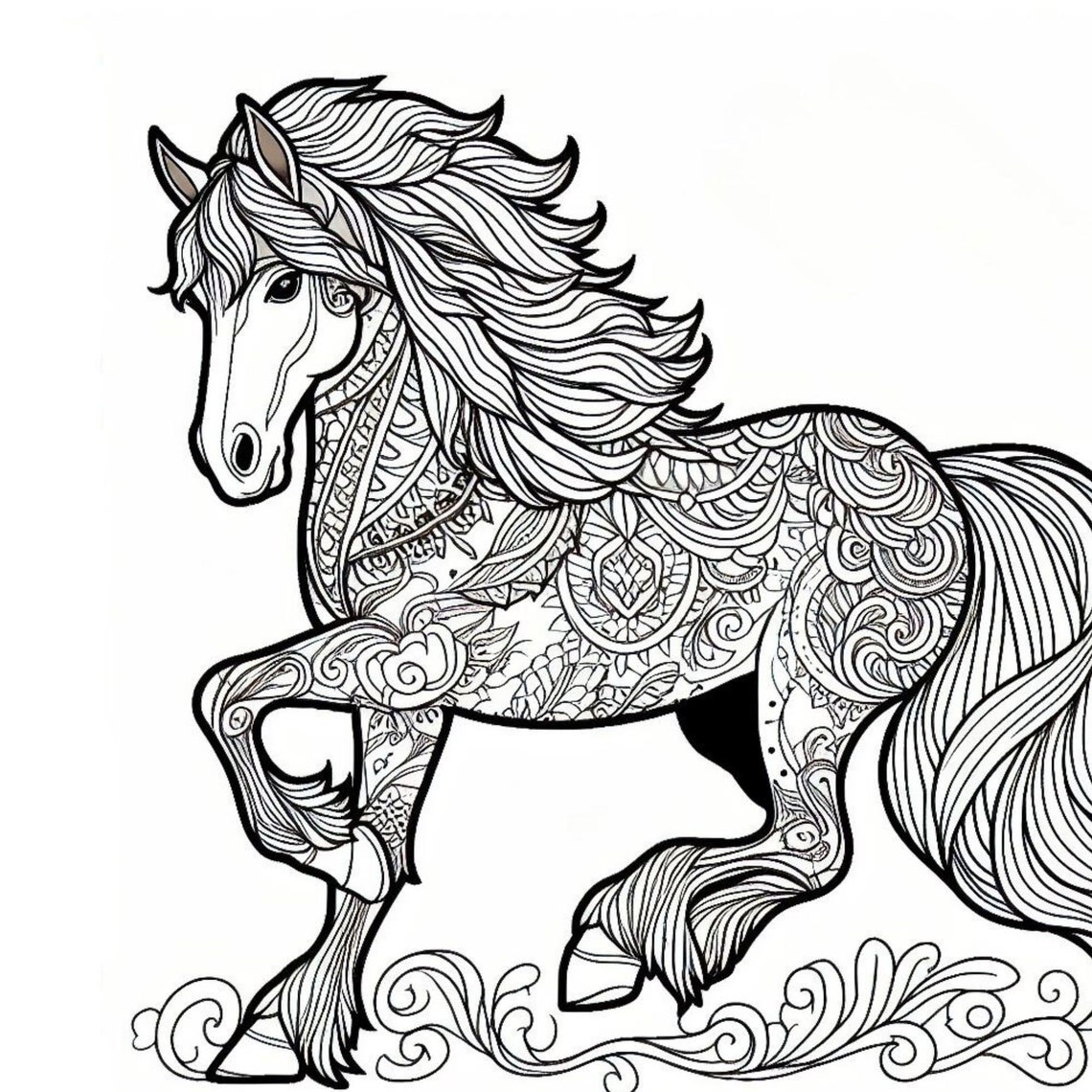 Printable Horse Coloring Pages PDF - Etsy