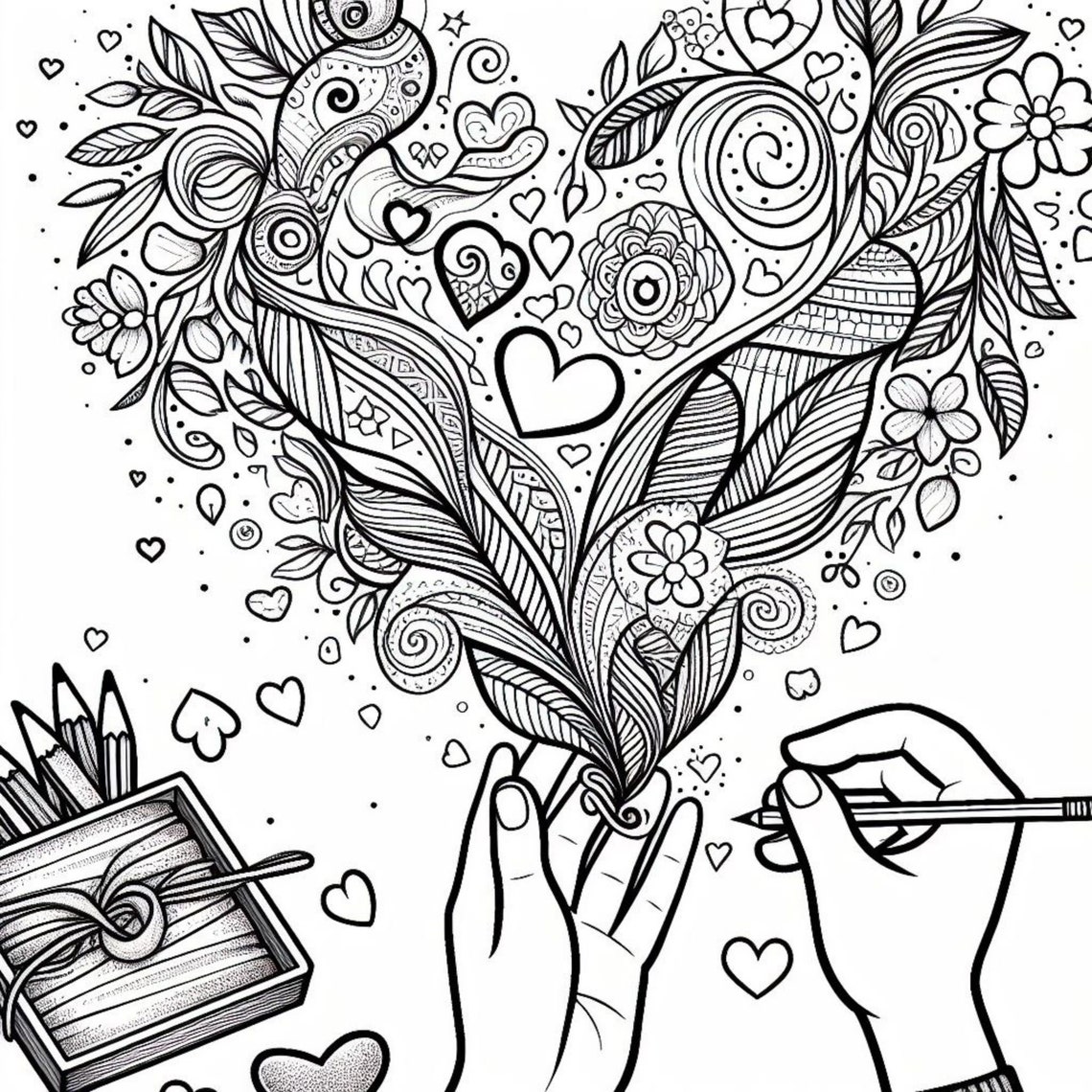 Valentine's Day Mindfulness Coloring Pages: Relaxing Designs for Stress ...