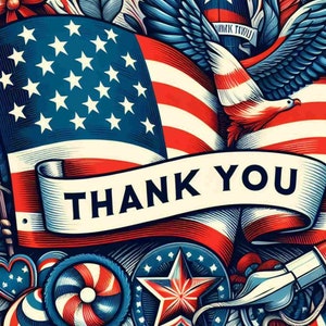 Memorial Day Thank You Card Printable PDF - Etsy