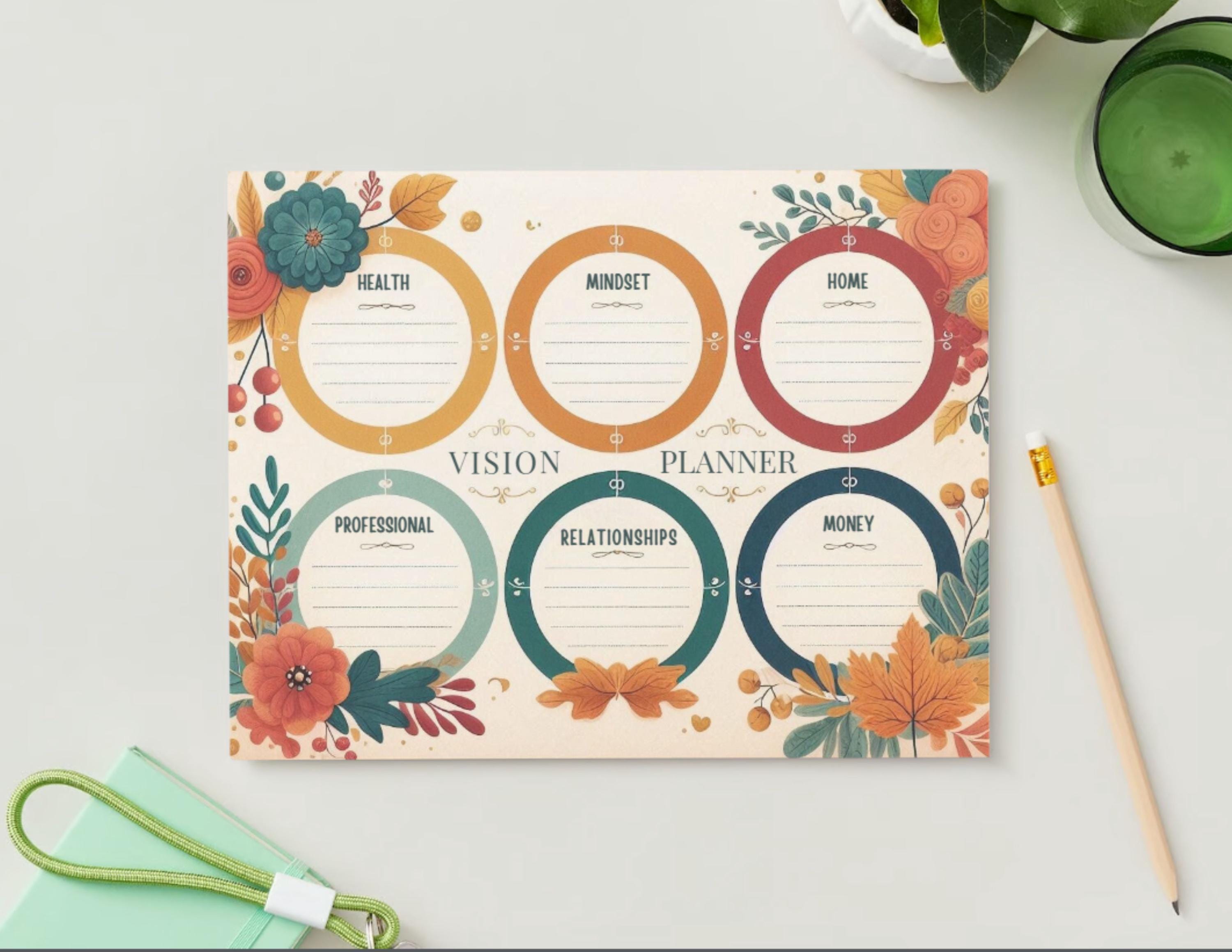 Autumn Vision Planner Printable-fall Goal Setting Worksheet-seasonal ...