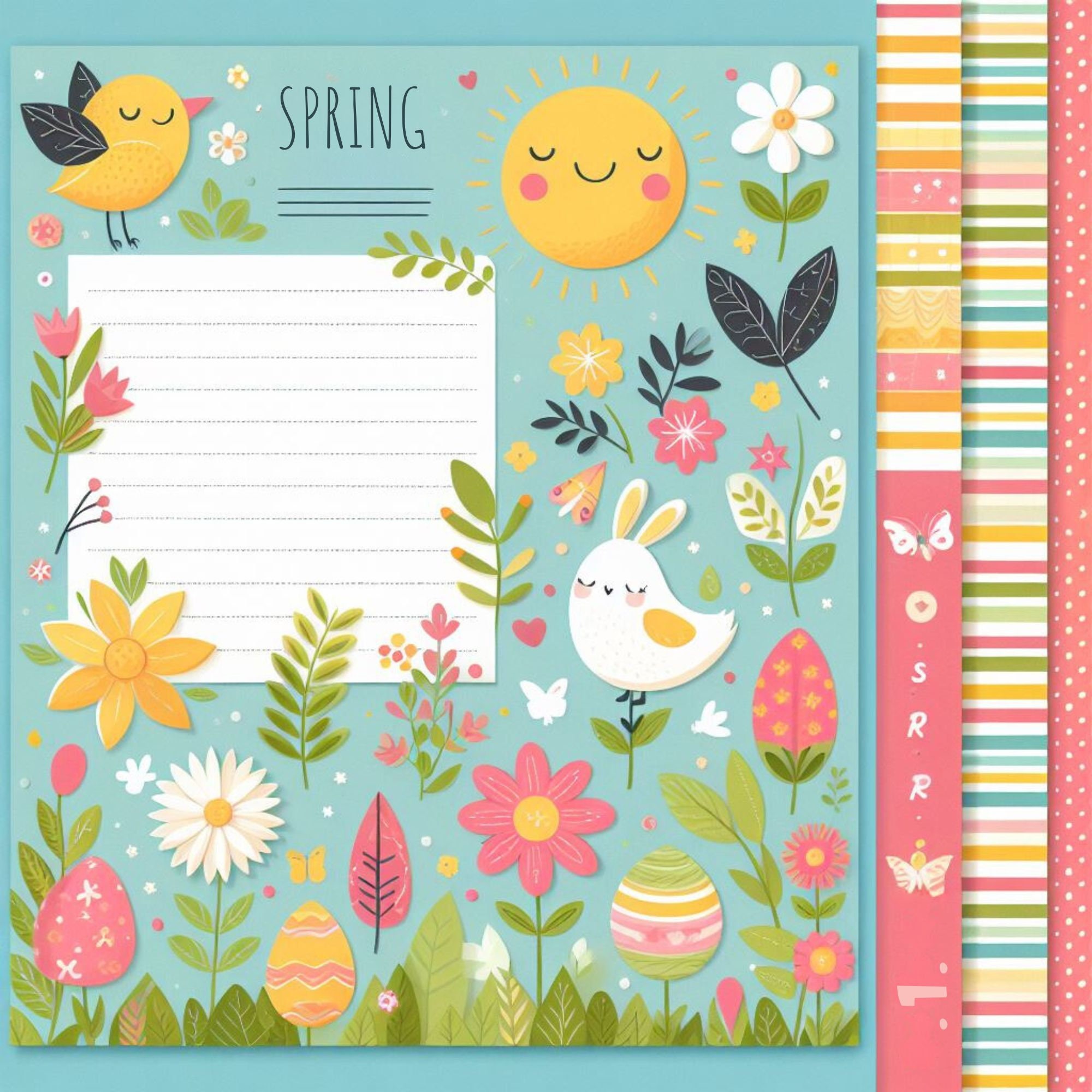 Printable Spring Paper for Wall Art or Scrapbooking - Etsy