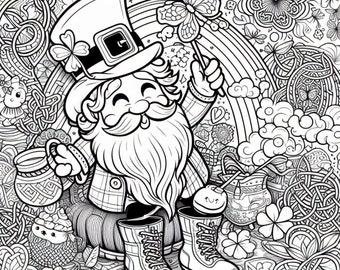 St. Patrick's Day, Cute Leprechaun Coloring Pages ,printable Pdf ...