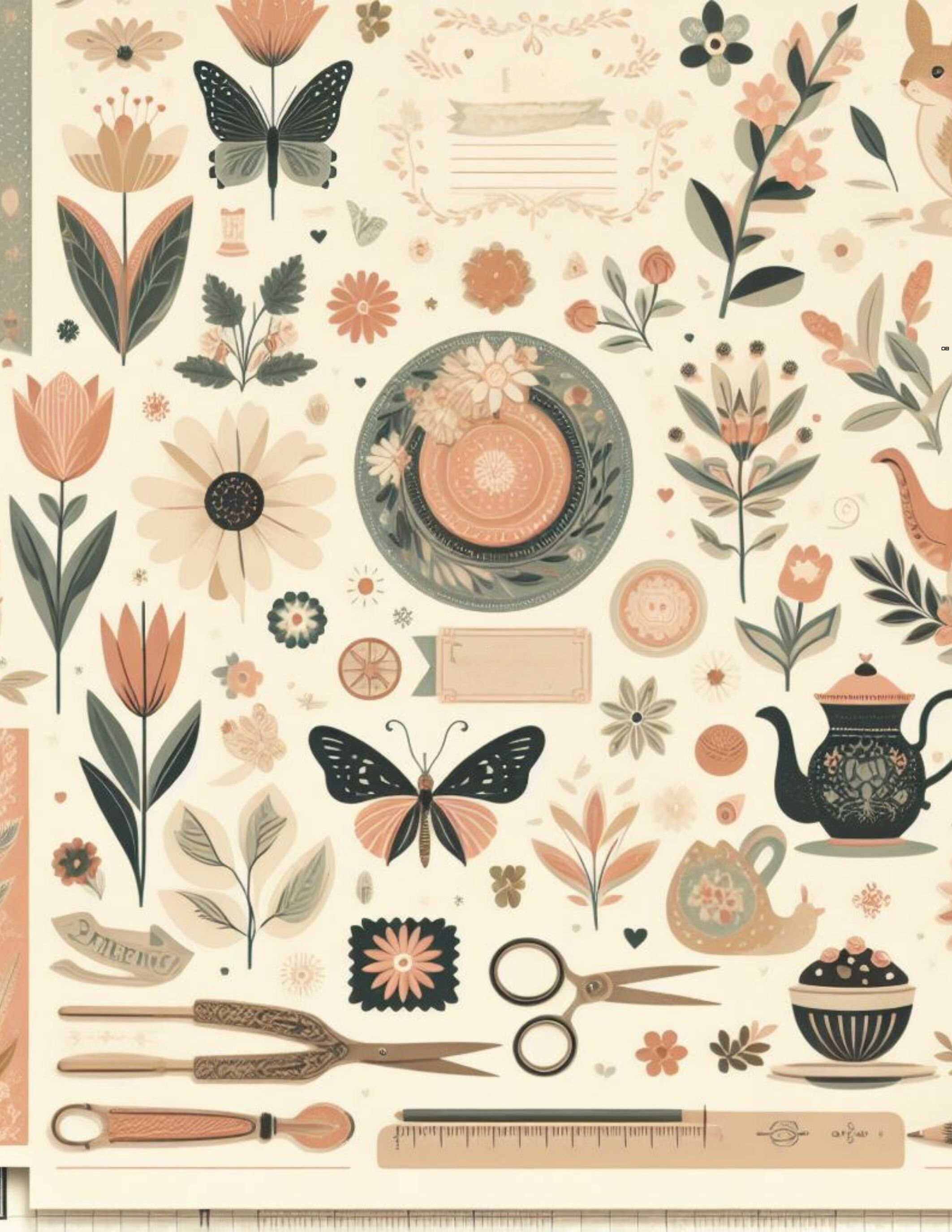 Vintage Spring Printable Paper for Wall Art or Scrapbooking - Etsy