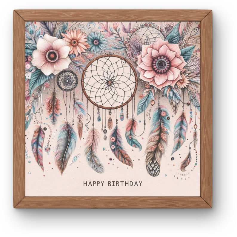 Printable Boho Birthday Card - Etsy