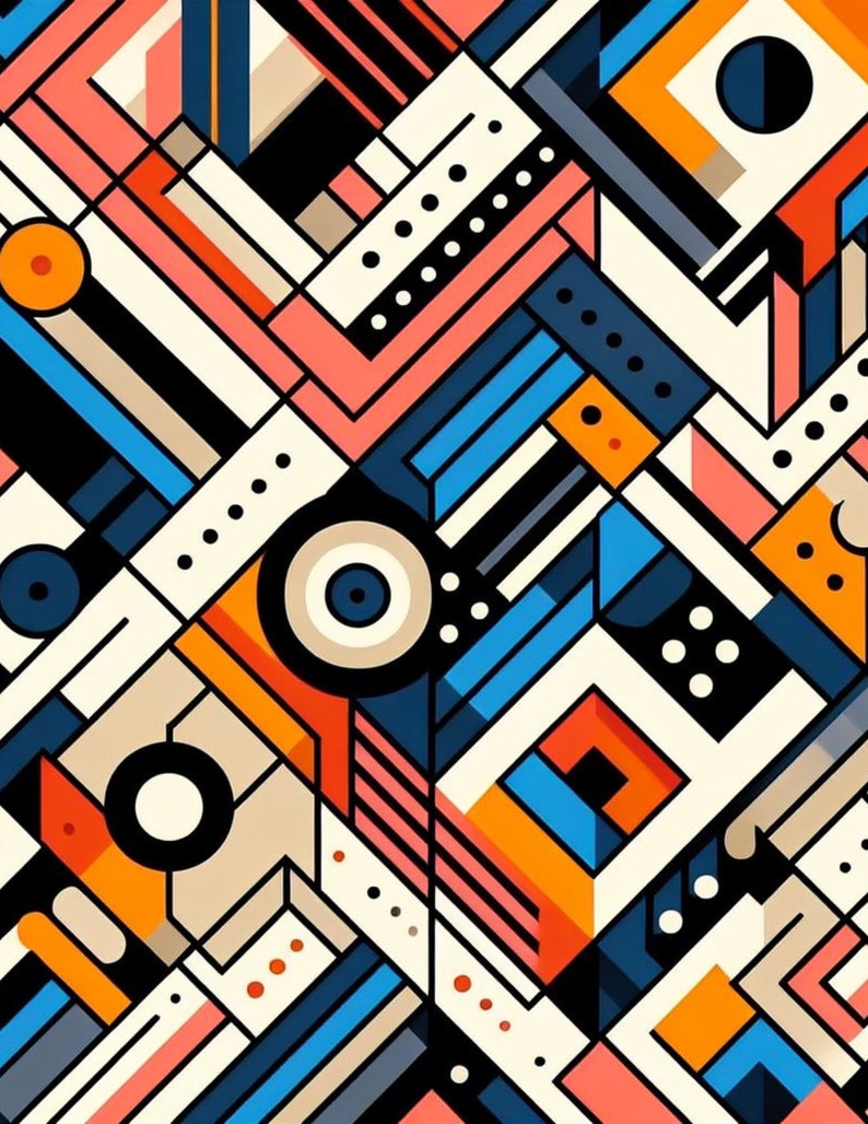 Abstract Geometric Print | Modern Bold Pattern, Minimalist Decor PDF ...