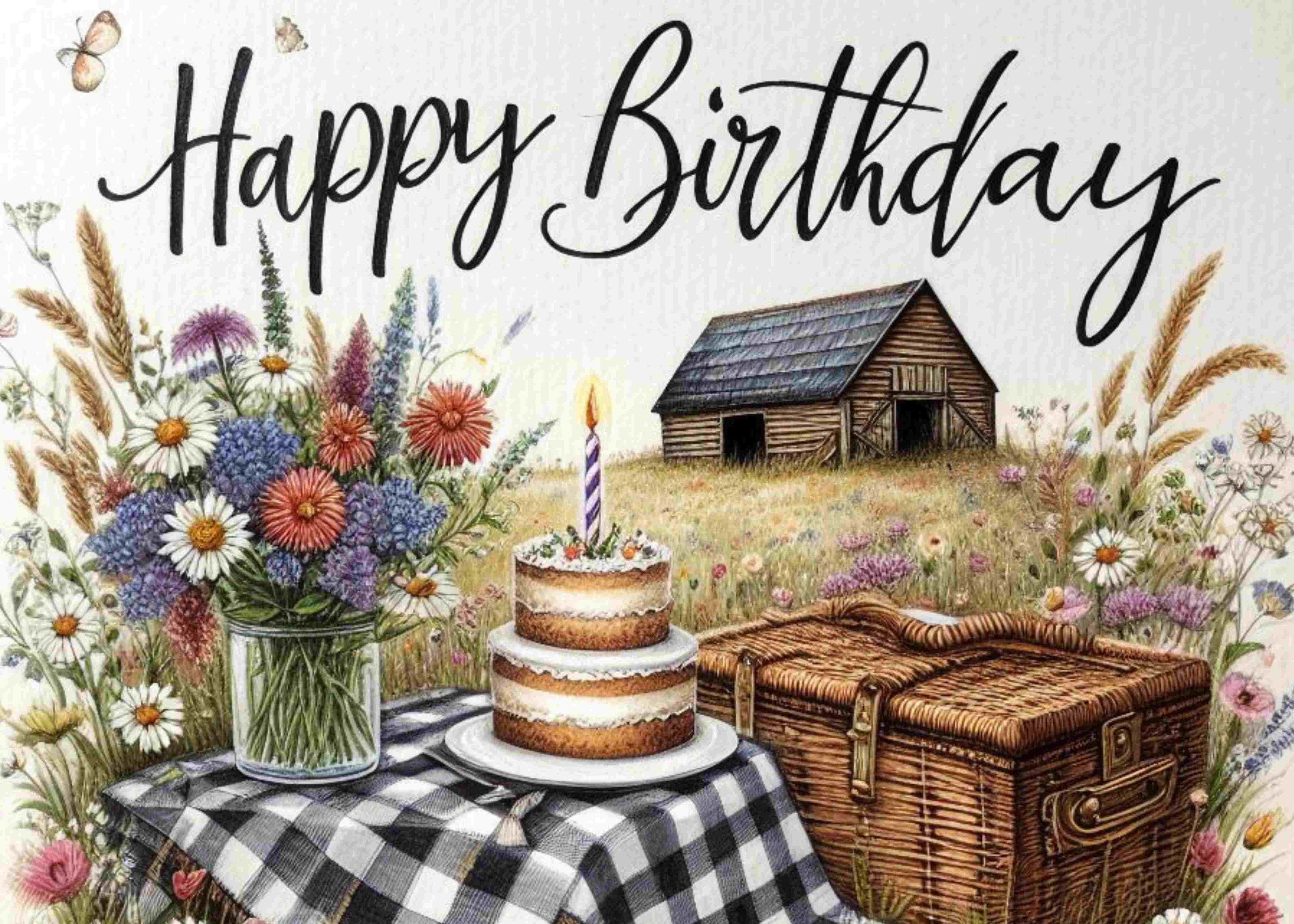 Rustic Birthday Card Printable PDF - Etsy