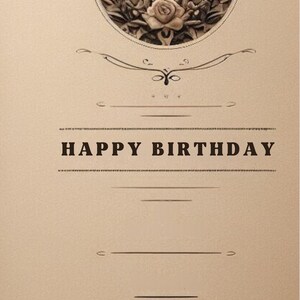 Vintage Birthday Card Printable | Antique Style Greeting Card | Instant ...