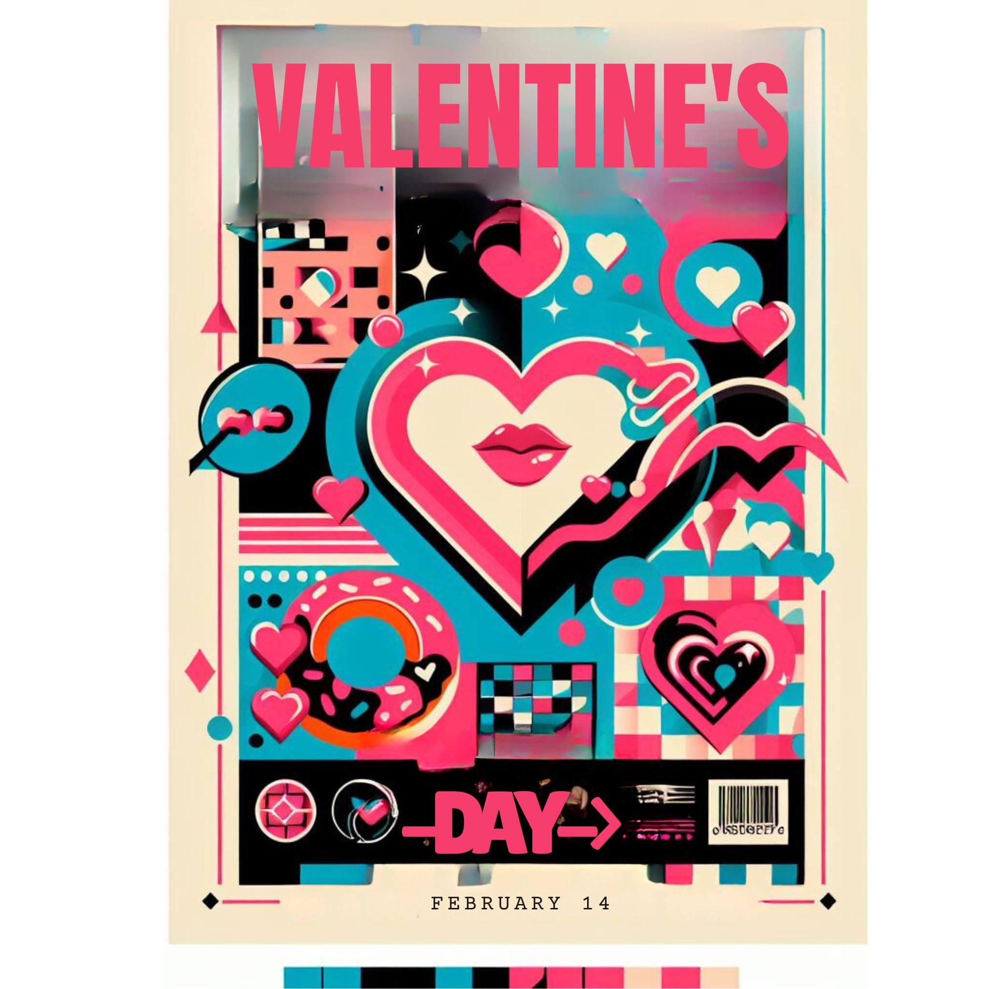 Retro Modern Fusion Valentine Clip Art: Timeless Charm for Contemporary ...