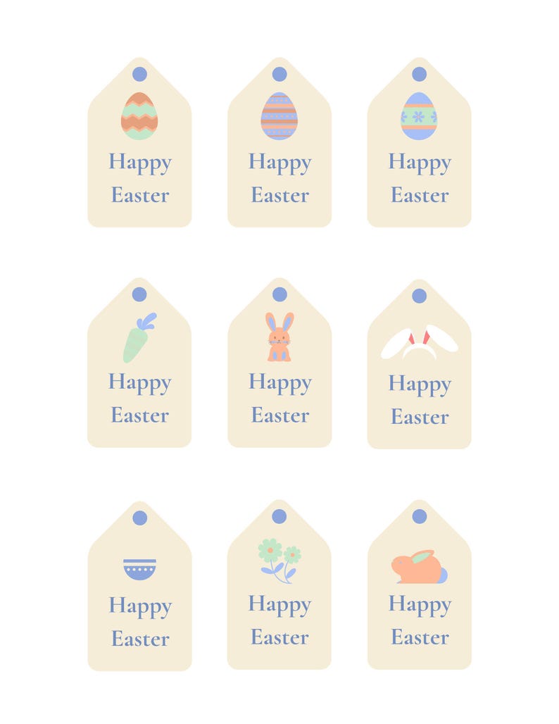 Vintage Easter Gift Tags: Printable Retro Pastel Designs (instant ...