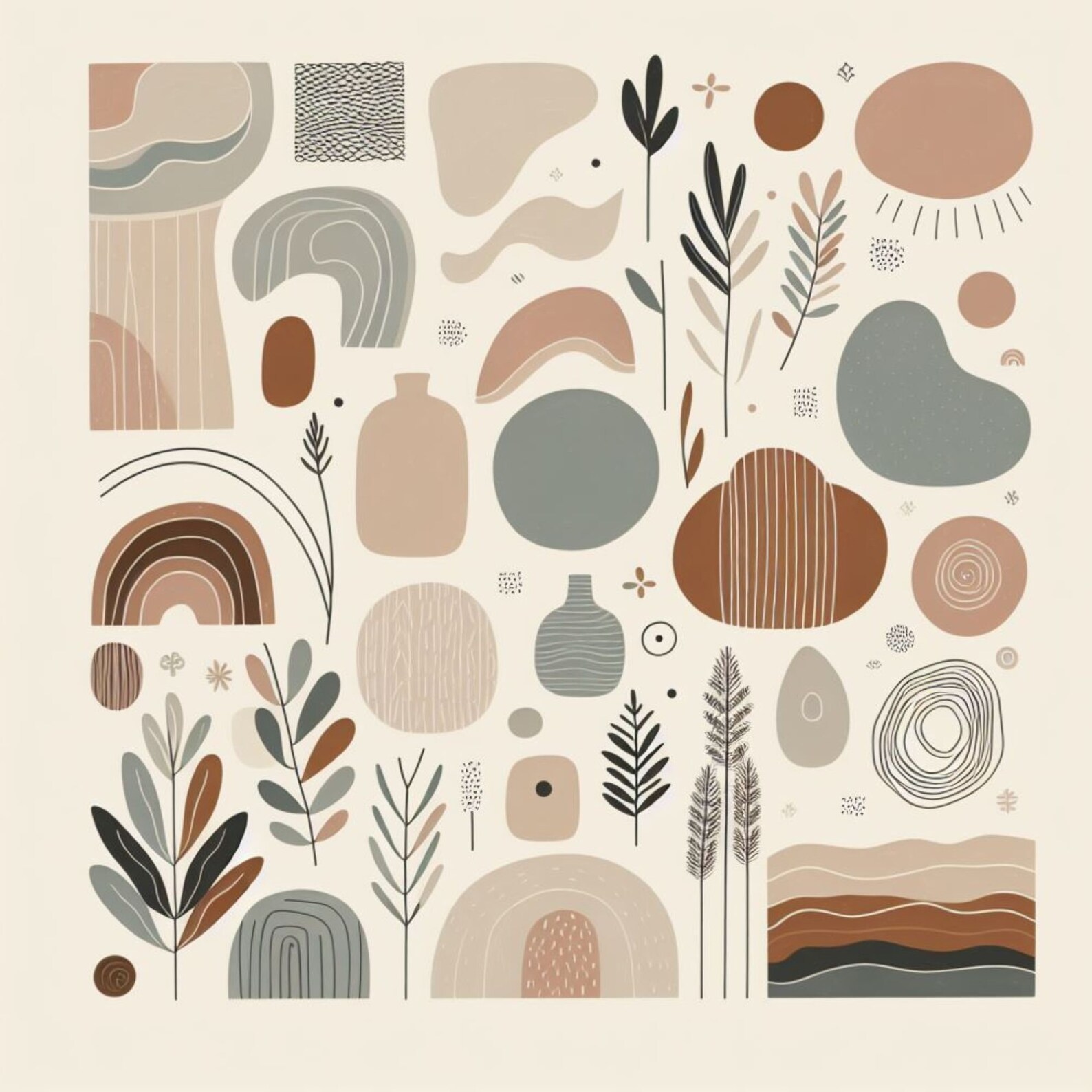 Minimalist Pastel Earthy Tones Scrapbook Paper - Etsy