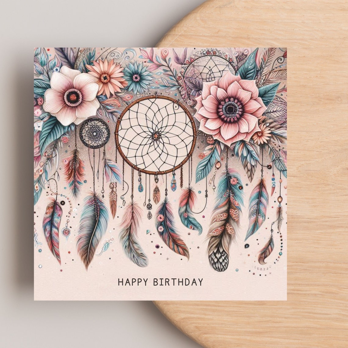 Printable Boho Birthday Card - Etsy