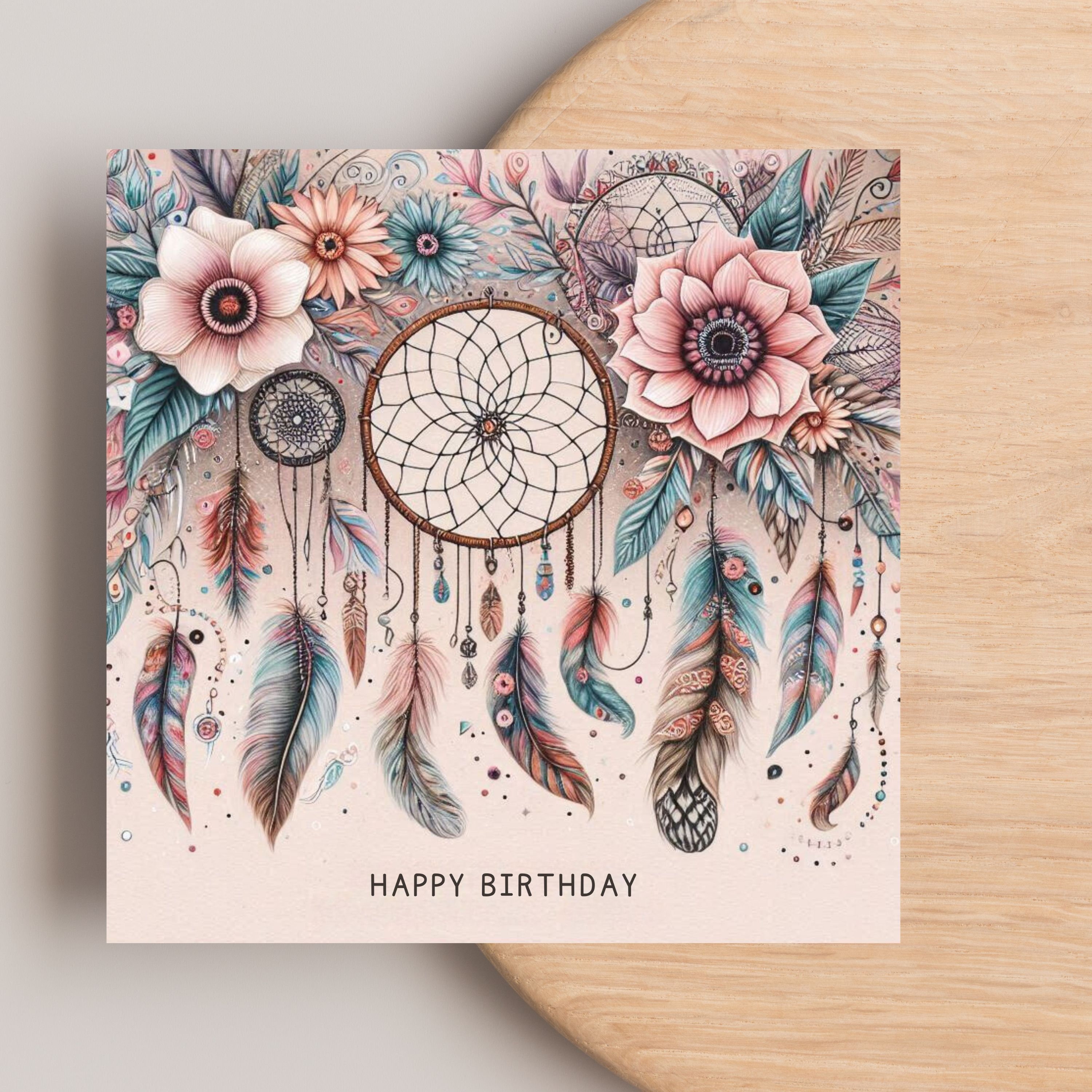 Printable Boho Birthday Card - Etsy