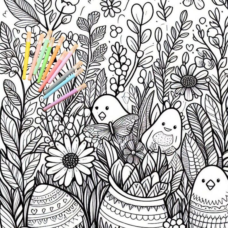 Printable Spring Coloring Book PDF - Etsy