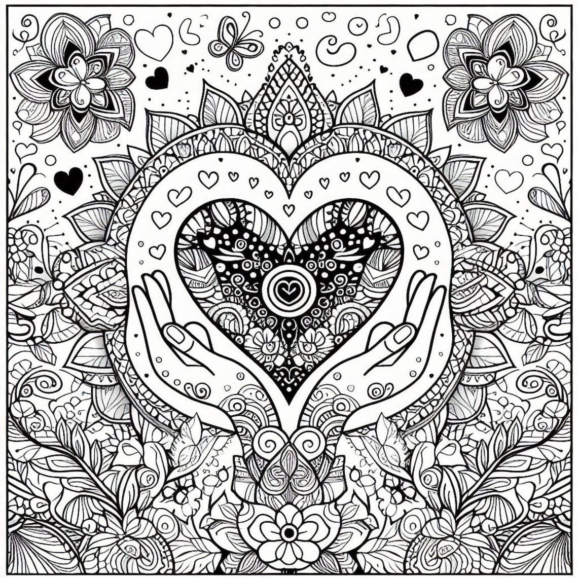 Valentine's Day Mindfulness Coloring Pages: Relaxing Designs for Stress ...
