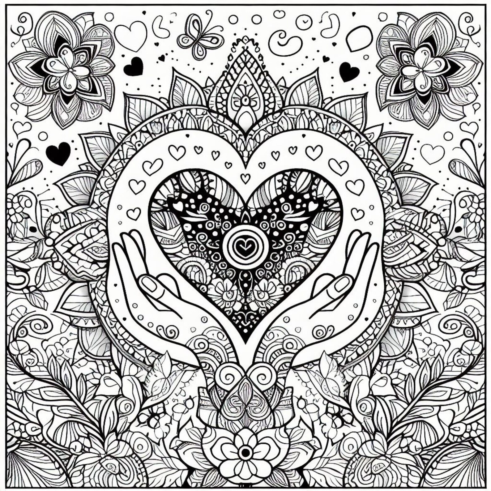 Mindfulness Valentine Coloring Pages: Relaxing Designs - Etsy
