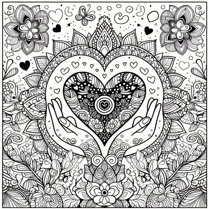 Valentine's Day Mindfulness Coloring Pages: Relaxing Designs for Stress ...