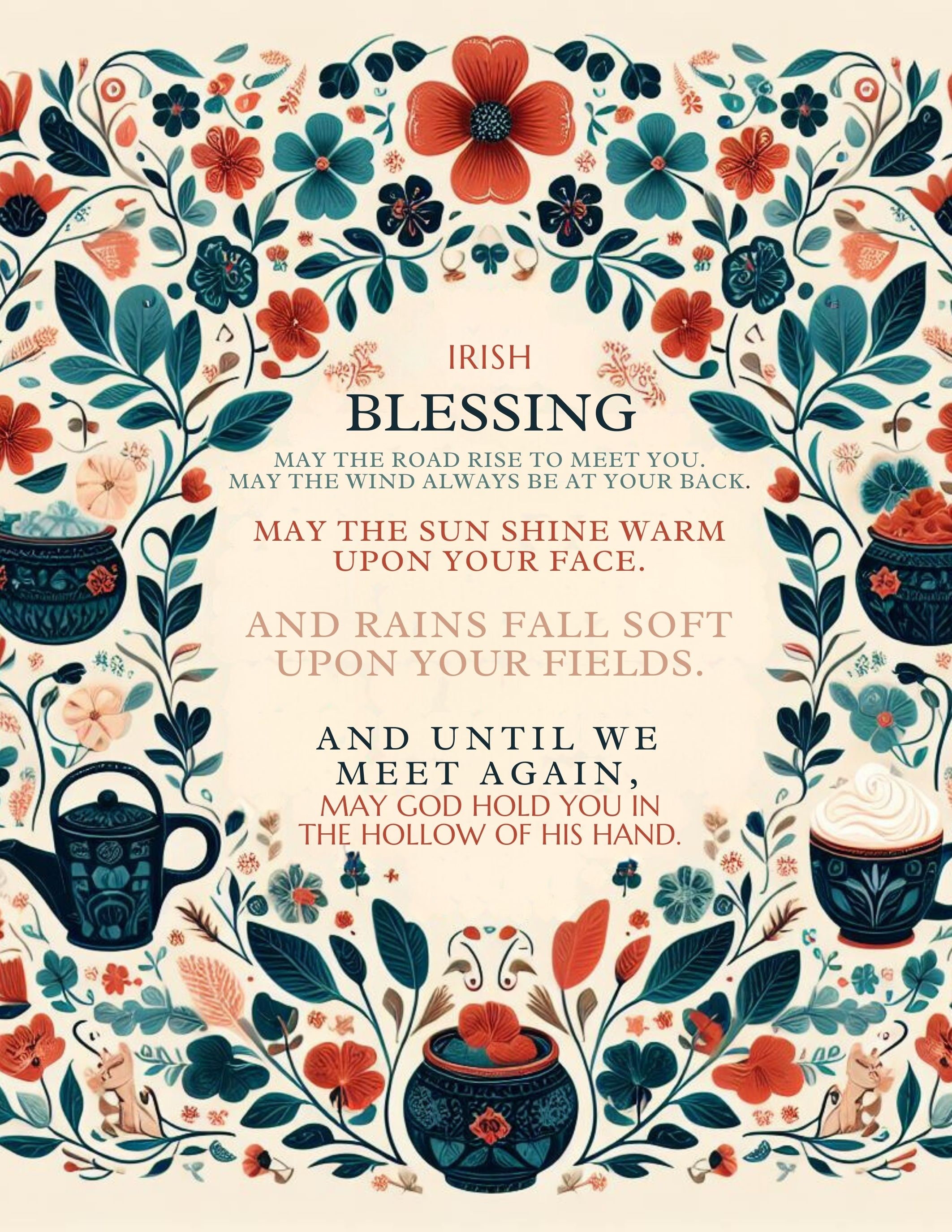 Printable Irish Blessing PDF for Wall Art - Etsy