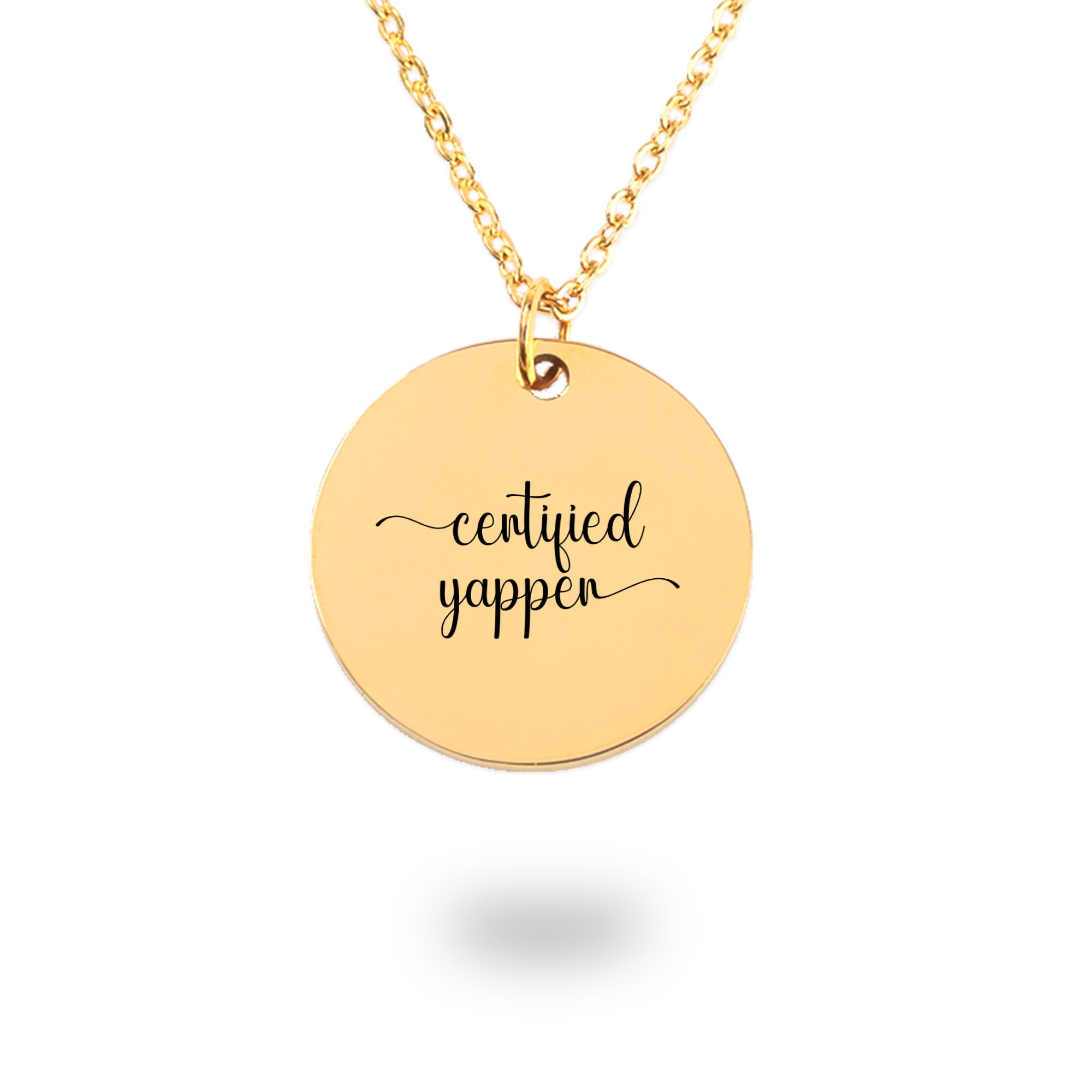 Certified Yapper Necklace, Yapper Girl Coin Necklace, Yapper Meme Gift ...