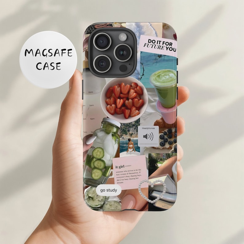 Clean Girl Aesthetic Magsafe Phone Case, That Girl Collage Magsafe ...