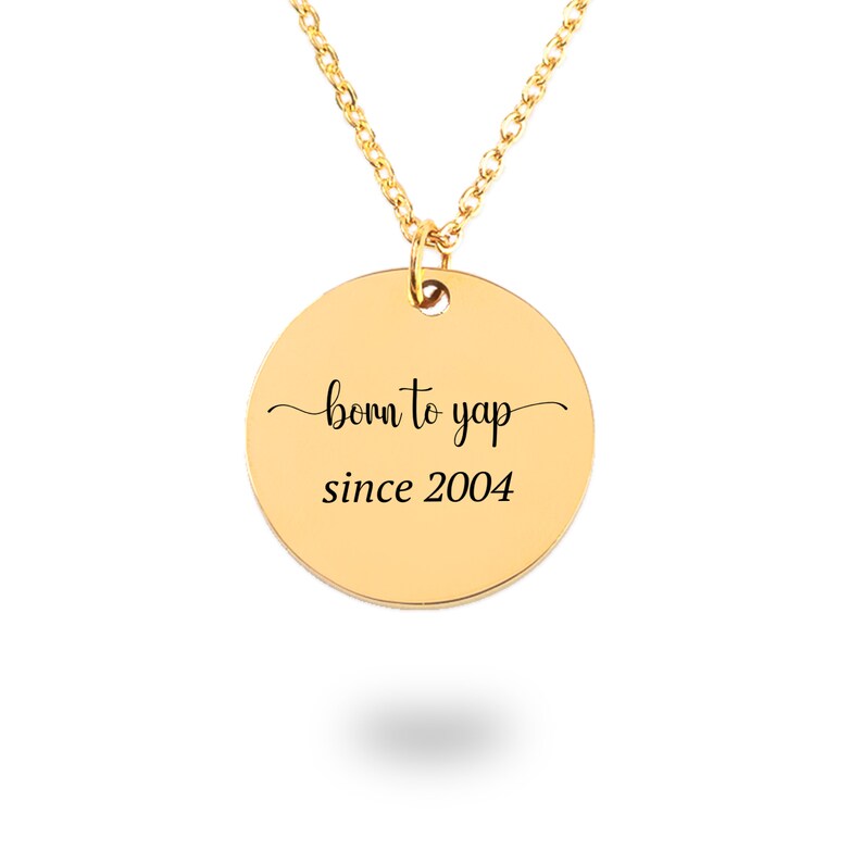 Born to Yap Necklace, Yapper Girl Coin Necklace, Yapper Meme Gift ...
