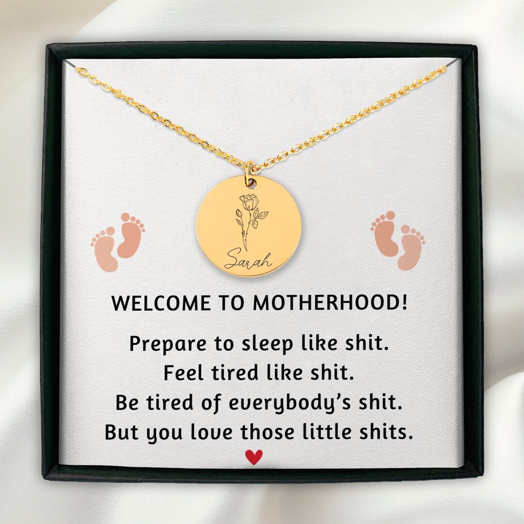 First Time Mom Gift, Birth Month Flower Necklace, 1st Mothers Day Gift ...
