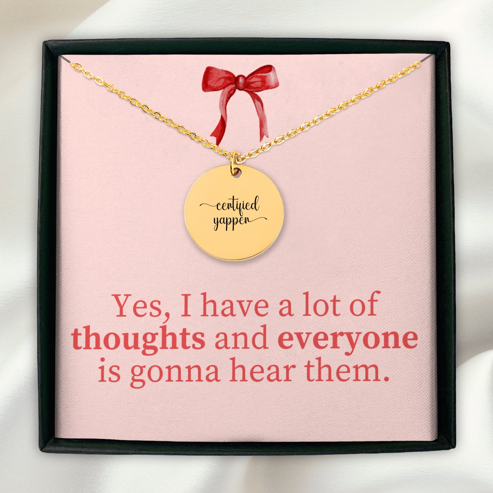 Certified Yapper Necklace, Yapper Girl Coin Necklace, Yapper Meme Gift ...