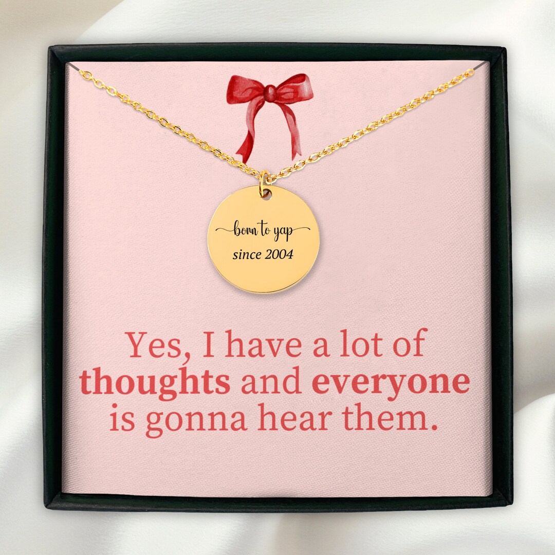 Born to Yap Necklace, Yapper Girl Coin Necklace, Yapper Meme Gift ...