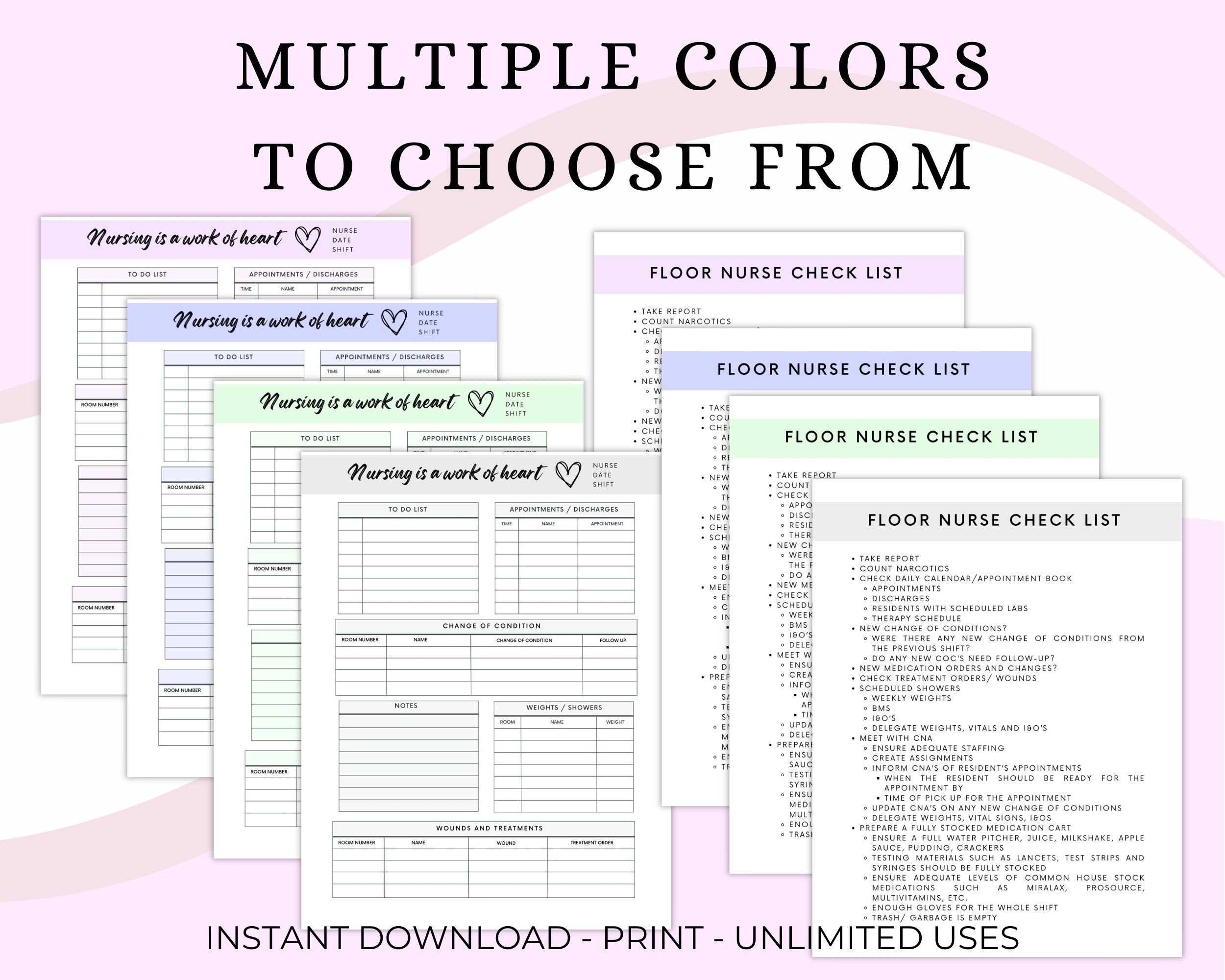 Long-term Care Shift Bundle, Skilled Nursing Home Organizer, LVN LPN ...