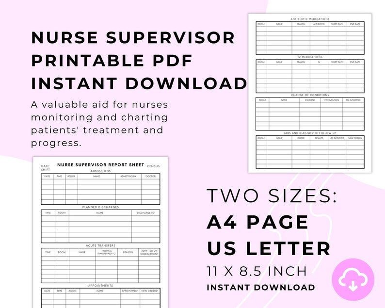 Long Term Care Report Sheet, Skilled Nursing Facility Report Sheet, LTC ...