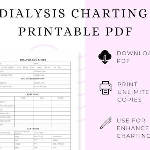 Dialysis Charting Printable PDF, Home Dialysis Documentation ...