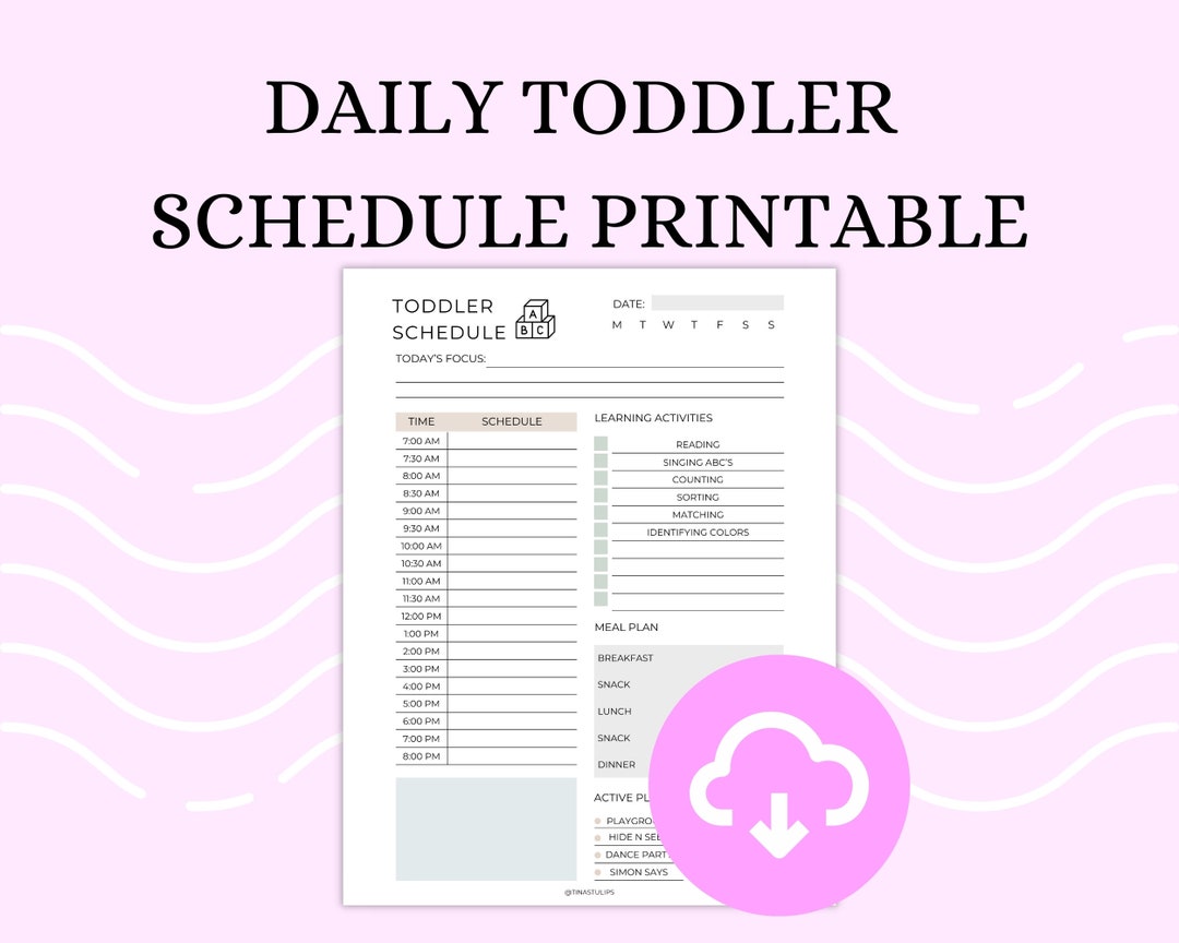 Daily Toddler Schedule Printable - Etsy
