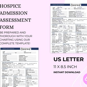 Hospice Nurse Admission Assessment, Hospice Admission Form, End of Life ...